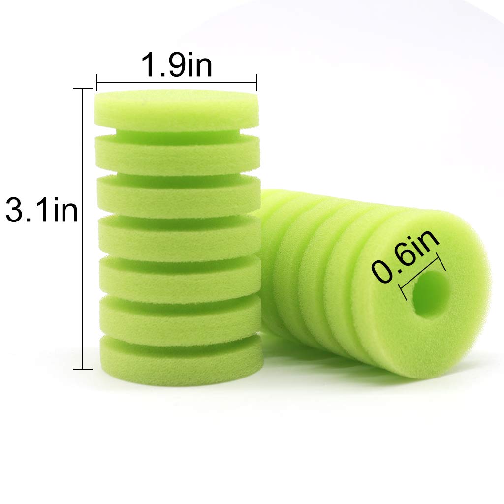 UPETTOOLS Aquarium Biochemical Sponge Filter, Ultra Quiet Aquarium Air Pump Bio Sponge Fish Tank Foam Filter (Green Sponge 4 Packs)