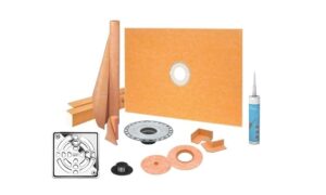 schluter kerdi 38-inch x 60-inch center shower kit with chrome drain