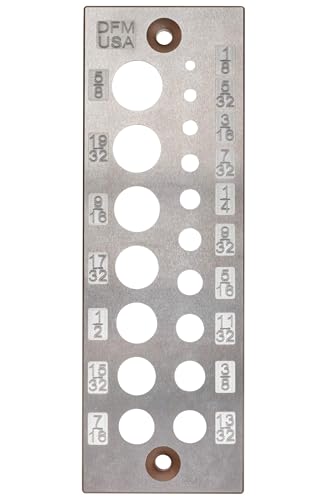 DFM Tool Works Doweling Tool - Premium Dowel Maker Tool, Versatile Dowel Plate, High-Grade A2 Steel for Woodworking, Made in USA - English 17 Holes, Multi-Size