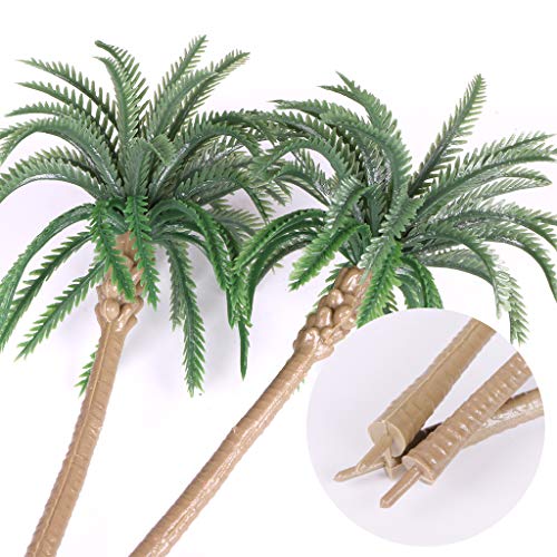 Ymeibe 15Pcs Miniature Palm Trees Decor Diorama Layout Architecture Coconut Model Trees Scenery Landscape Cake Toppers Decoration 4-6.3 inch