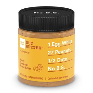 rx nut butter peanut butter, protein snack, lunch snacks, honey cinnamon (2 jars)