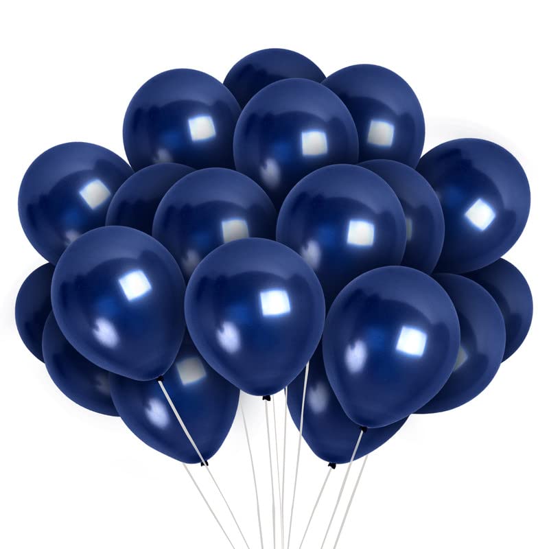 Treasures Gifted Navy Blue Balloons - Blue Metallic Balloons - Marine Balloons - Steel Blue Balloons - Navy Latex Balloons 12 Inch - Navy Blue Graduation Balloons - Dark Blue Balloons 36 Pack