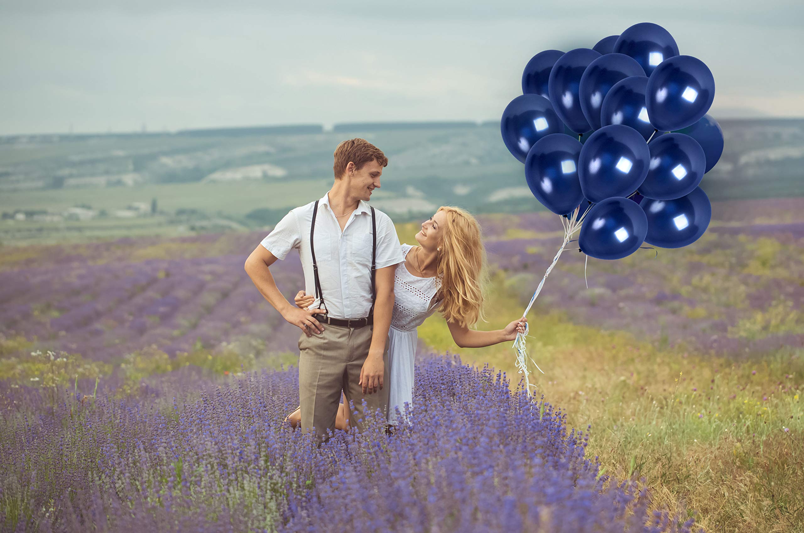 Treasures Gifted Navy Blue Balloons - Blue Metallic Balloons - Marine Balloons - Steel Blue Balloons - Navy Latex Balloons 12 Inch - Navy Blue Graduation Balloons - Dark Blue Balloons 36 Pack