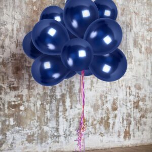 Treasures Gifted Navy Blue Balloons - Blue Metallic Balloons - Marine Balloons - Steel Blue Balloons - Navy Latex Balloons 12 Inch - Navy Blue Graduation Balloons - Dark Blue Balloons 36 Pack