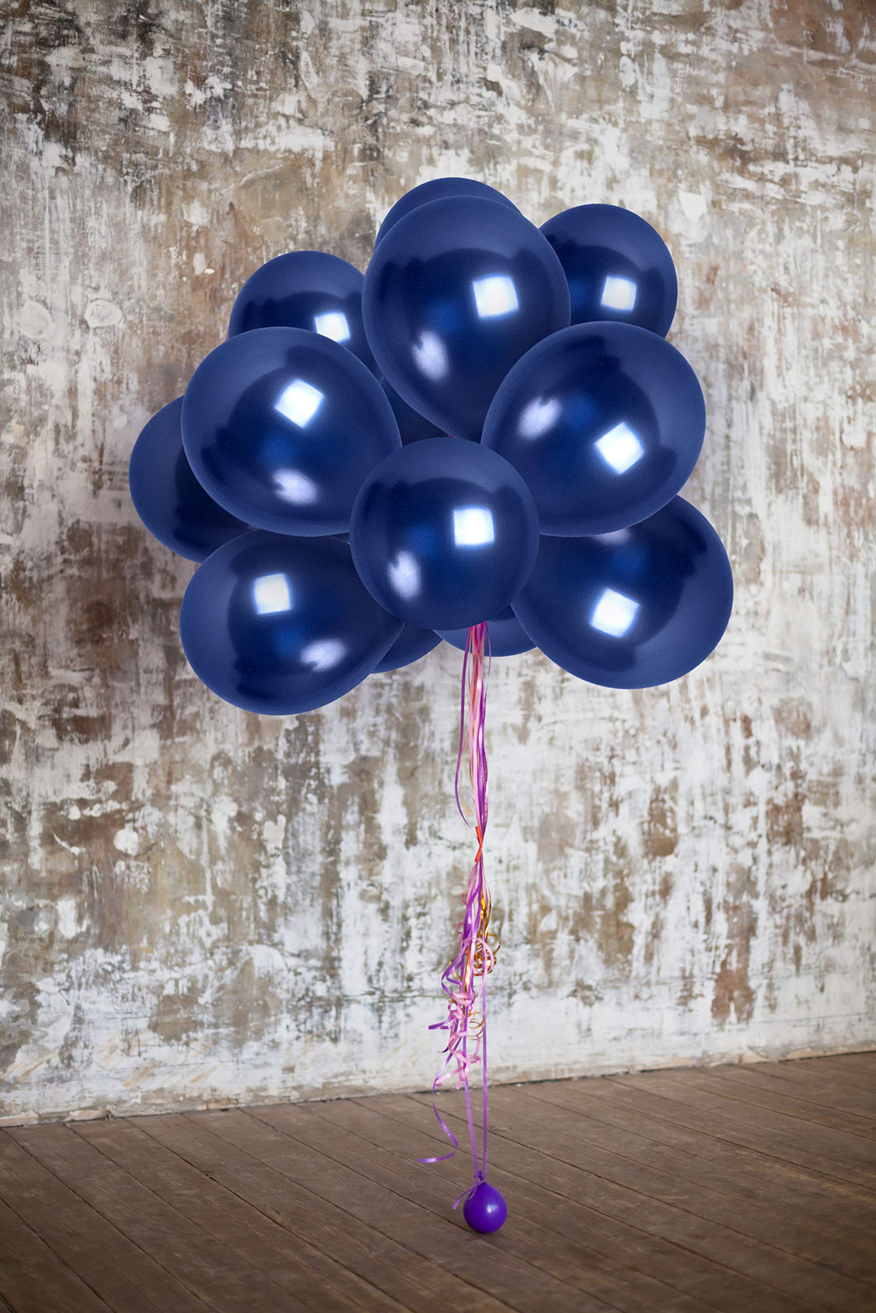 Treasures Gifted Navy Blue Balloons - Blue Metallic Balloons - Marine Balloons - Steel Blue Balloons - Navy Latex Balloons 12 Inch - Navy Blue Graduation Balloons - Dark Blue Balloons 36 Pack