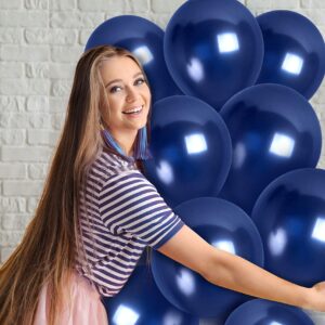 Treasures Gifted Navy Blue Balloons - Blue Metallic Balloons - Marine Balloons - Steel Blue Balloons - Navy Latex Balloons 12 Inch - Navy Blue Graduation Balloons - Dark Blue Balloons 36 Pack