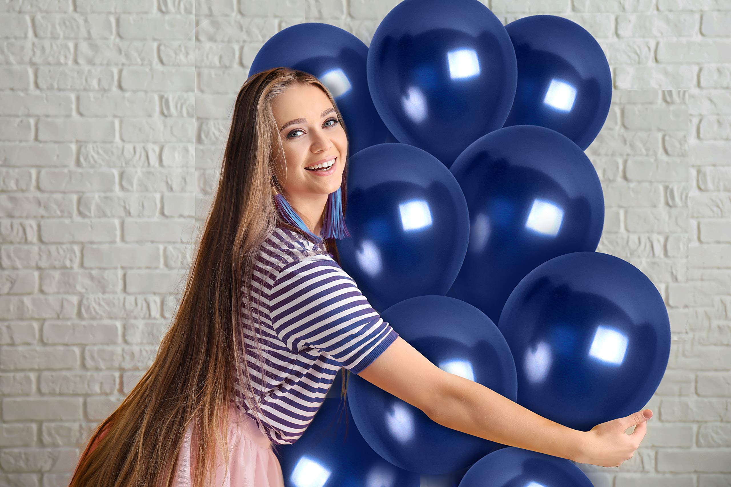 Treasures Gifted Navy Blue Balloons - Blue Metallic Balloons - Marine Balloons - Steel Blue Balloons - Navy Latex Balloons 12 Inch - Navy Blue Graduation Balloons - Dark Blue Balloons 36 Pack