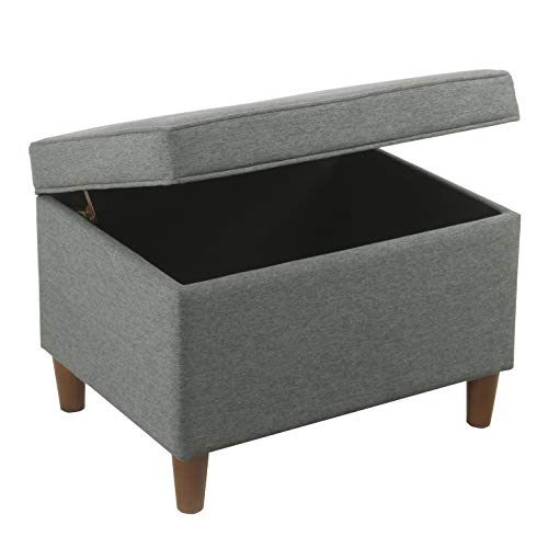 Spatial Order Home Decor | Dinah Collection Modern Storage Ottoman | Ottoman with Storage for Living Room & Bedroom (Grey)