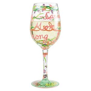 enesco designs by lolita mom everyday hand-painted artisan wine glass, 1 count (pack of 1), multicolor