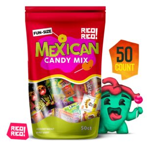 RICO RICO Mexican Candy 50 pcs - Dulces Mexicanos Surtidos, Mexican Snacks, Mexican Candies, Sweet and Spicy Candy Assortment Mix by RICO RICO