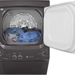 GE GUD27GSPMDG Spacemaker Series 27 Inch Gas Laundry Center with 3.8 cu. ft. Washer Capacity in Diamond Gray