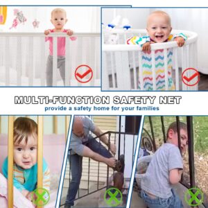 Indoor Outdoor Baby Safety Stair Railing Net Baby Proofing Stair Balcony Banister Rail Guard Child Safety Stair Protection Safe Rail 10ft L x 2.6ft H White