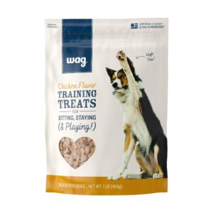 amazon brand – wag chicken flavor training treats for dogs, 1 lb. bag (16 oz)