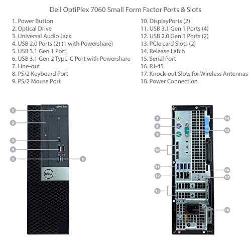 Dell Optiplex 7060 SFF Desktop - 8th Gen Intel Core i7-8700 6-Core Processor up to 4.60 GHz, 16GB DDR4 Memory, 512GB Solid State Drive, Intel UHD Graphics 630, DVD Burner, Win10 Pro (64-bit) (Renewed)