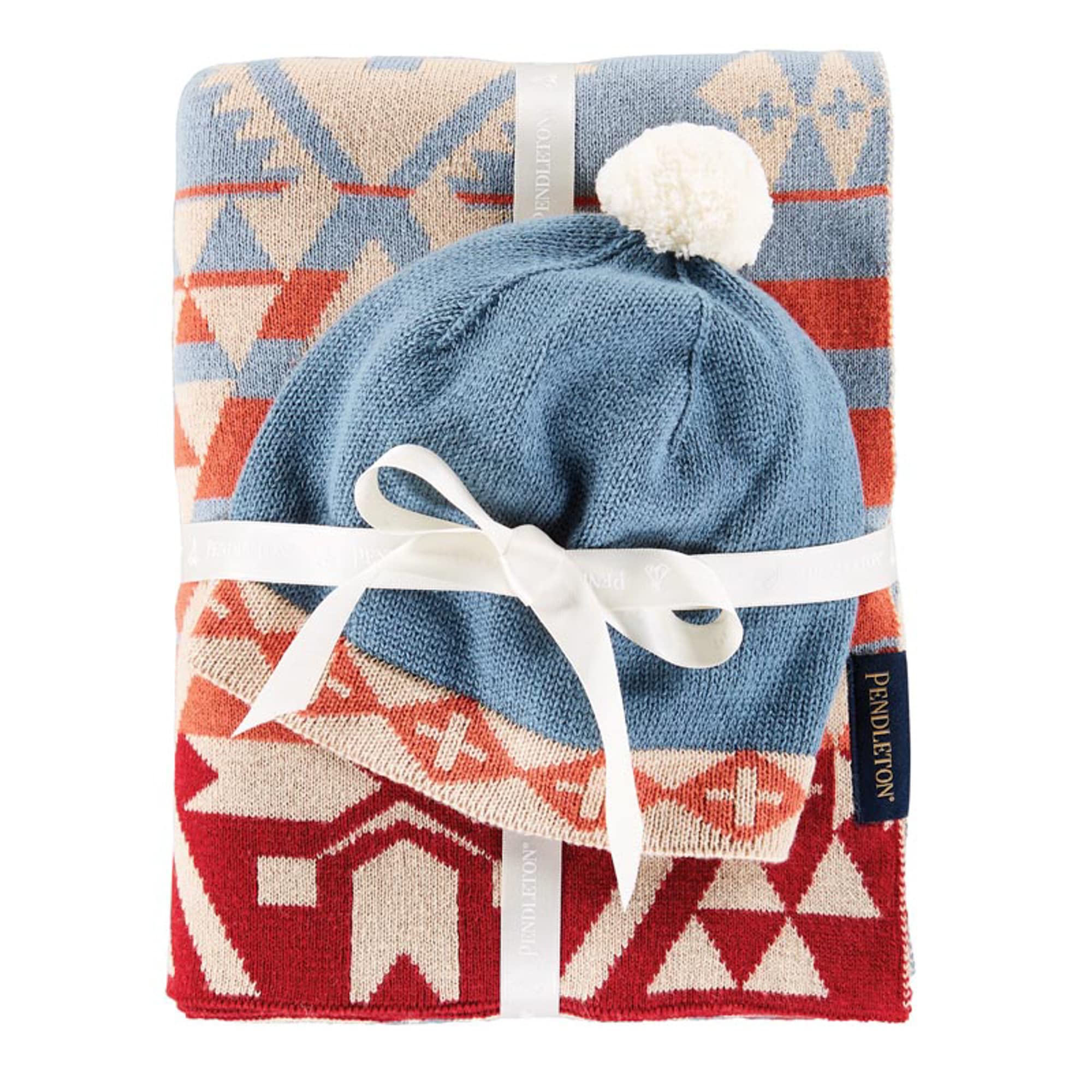 Pendleton Organic Cotton Knit Baby Blanket w/ Beanie, Canyonlands Desert Sky