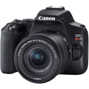 Canon EOS Rebel SL3 DSLR Camera with Canon EF-S 18-55mm f/4-5.6 is STM Lens + EF 75-300mm f/4-5.6 III Lens + EF 50mm f/1.8 STM Lens + 32GB Sandisk Memory + Pro Slave Flash + Holiday Special Bundle