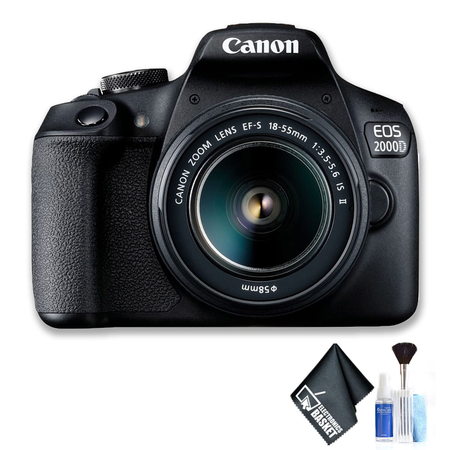 Canon 2728C006 EOS 2000D DSLR Camera with EF-S 18-55mm is II Lens (International Model) Basic Bundle