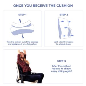 TheComfortZone Lumbar Support Pillow for Office Chair - Seat Cushion for Lower Back Pain Relief - Desk Chair, Car, and Gaming Chair Backrest - Memory Foam Lumbar Pillow