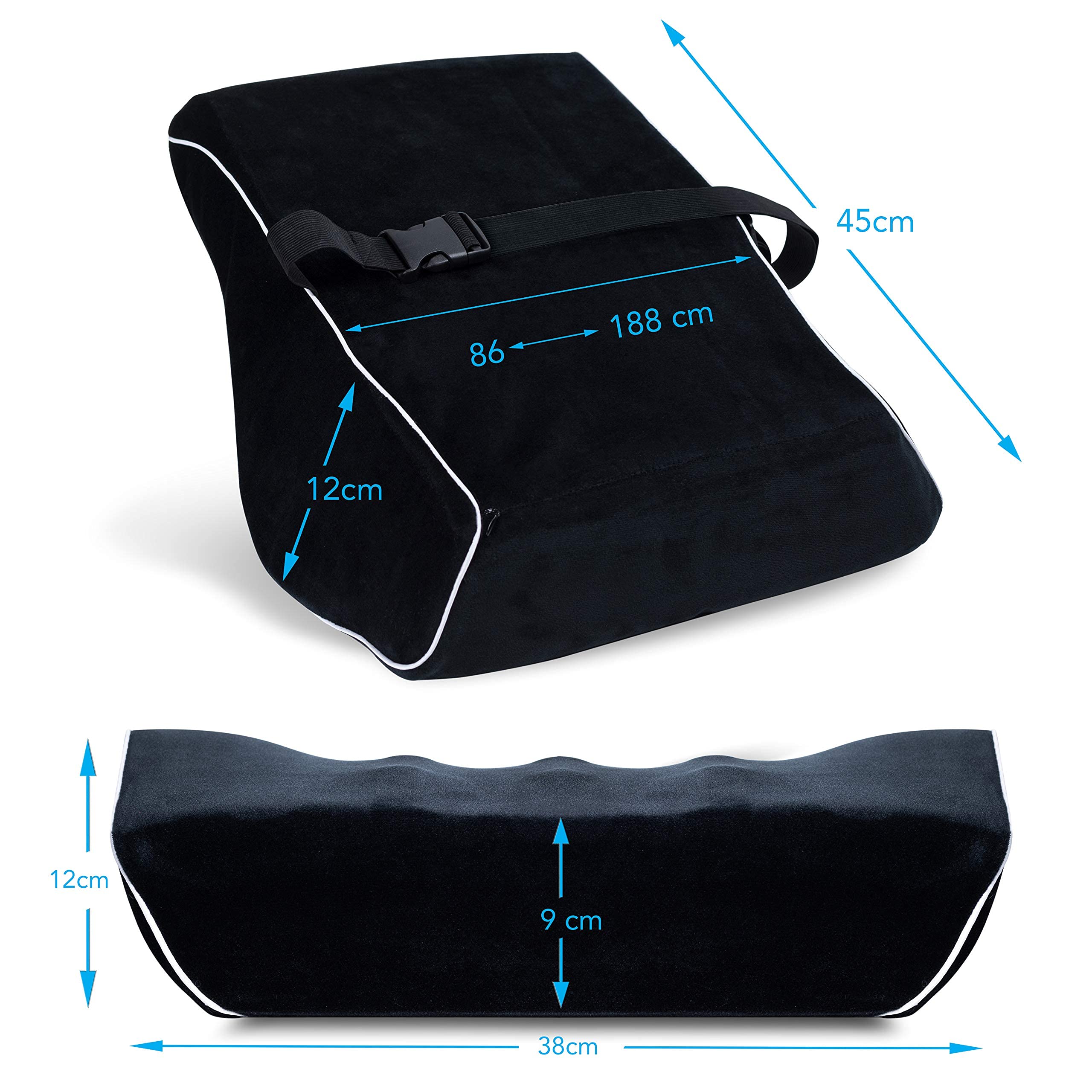 TheComfortZone Lumbar Support Pillow for Office Chair - Seat Cushion for Lower Back Pain Relief - Desk Chair, Car, and Gaming Chair Backrest - Memory Foam Lumbar Pillow