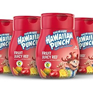 Hawaiian Punch, Fruit Juicy Red, Liquid Water Enhancer – New, Better Taste! (4 Bottles, Makes 96 Flavored Water Drinks) – Sugar Free, Zero Calorie