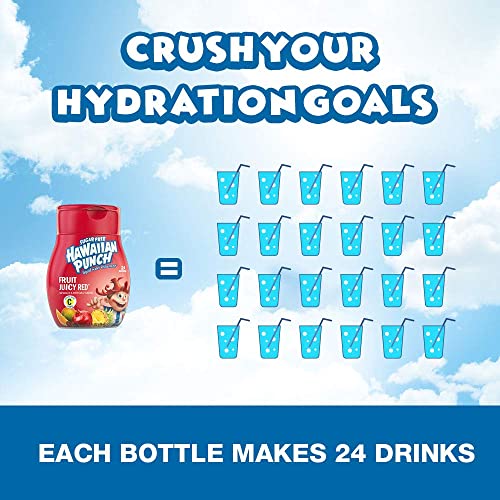 Hawaiian Punch, Fruit Juicy Red, Liquid Water Enhancer – New, Better Taste! (4 Bottles, Makes 96 Flavored Water Drinks) – Sugar Free, Zero Calorie