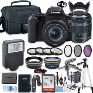 canon eos rebel sl3 dslr camera bundle with canon ef-s 18-55mm stm lens + 32gb sandisk memory + camera case + digital flash + accessory bundle