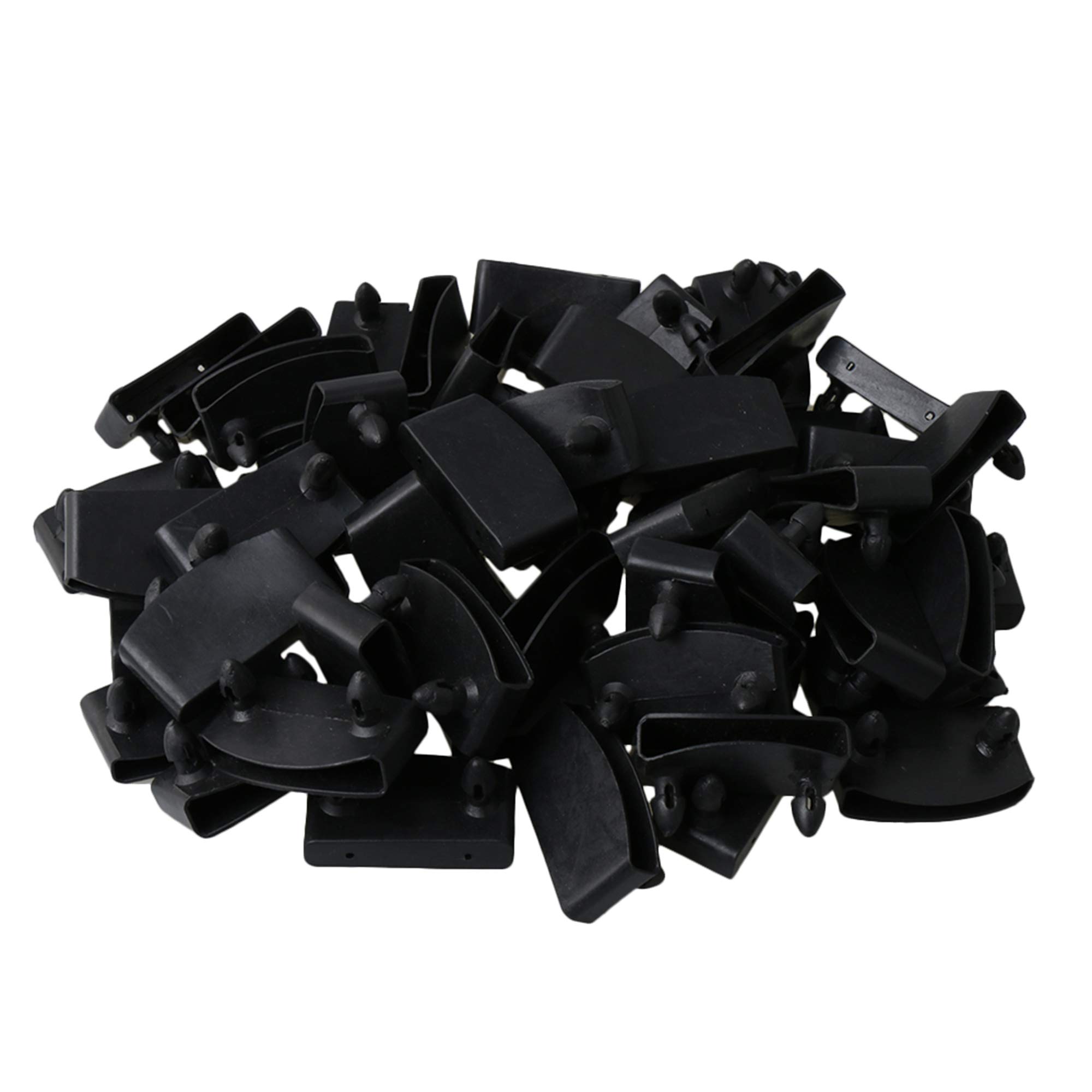 Yibuy 50 Pieces 50mm Bed Slat Holders Replacement Plastic Bed End Caps Holders Black