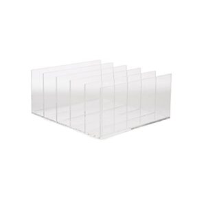 Mind Reader Vertical File Holder, Desktop Organizer, File Storage, Office, Acrylic, 11"L x 10"W x 4.75"H, Clear