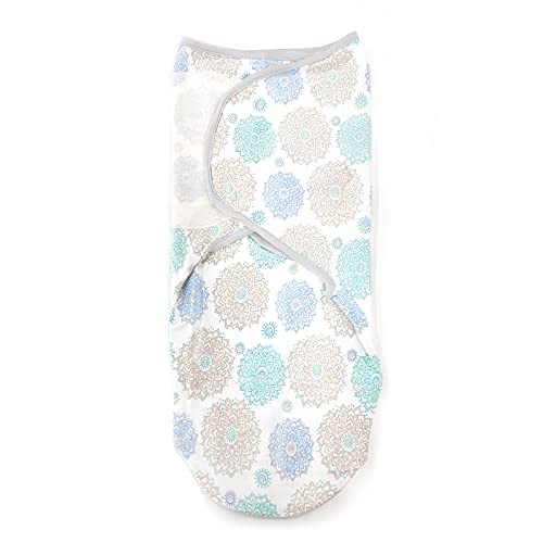 Sense-U Organic Baby Swaddle Sleep Sacks - Floral Design, Ergonomic Design, Soft & Cozy Newborn Infant Adjustable Swaddle Blanket Wrap (0-3 Months)