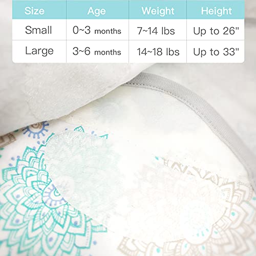 Sense-U Organic Baby Swaddle Sleep Sacks - Floral Design, Ergonomic Design, Soft & Cozy Newborn Infant Adjustable Swaddle Blanket Wrap (0-3 Months)