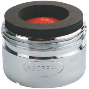 neoperl 5404205 perlator 2.2 gpm 13/16 in. - 27 junior male with tightening grooves faucet aerator, chrome red/chrome