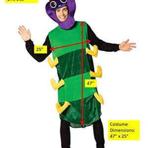 Rasta Imposta Caterpillar Adult Costume, One Size, Men's, Womens, Unisex