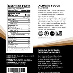 Terrasoul Superfoods Organic Almond Flour, 1 Lb - Fine Texture | Grain-Free | Gluten-Free | Perfect for Keto Baking