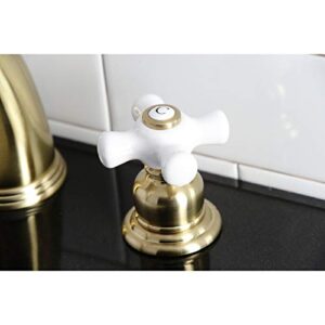 Kingston Brass KB987PXSB Victorian 2-Handle 8 in. Widespread Bathroom Faucet, Brushed Brass