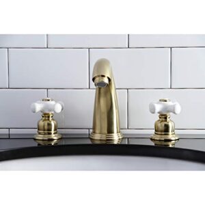 Kingston Brass KB987PXSB Victorian 2-Handle 8 in. Widespread Bathroom Faucet, Brushed Brass