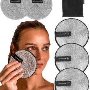 Ogato Reusable Makeup Remover Pads -6pc Reusable Makeup Remover Cloths - Reusable Face Pads, Makeup Eraser for All Skin Types - Washable Microfiber Makeup Remover Face Cloths - With Free Laundry Bag