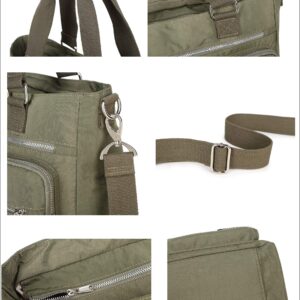 Crest Design Nylon Shoulder Bag Handbag, Teacher Nurse Tote Organizer (Army Green)