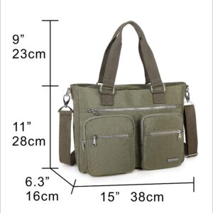 Crest Design Nylon Shoulder Bag Handbag, Teacher Nurse Tote Organizer (Army Green)