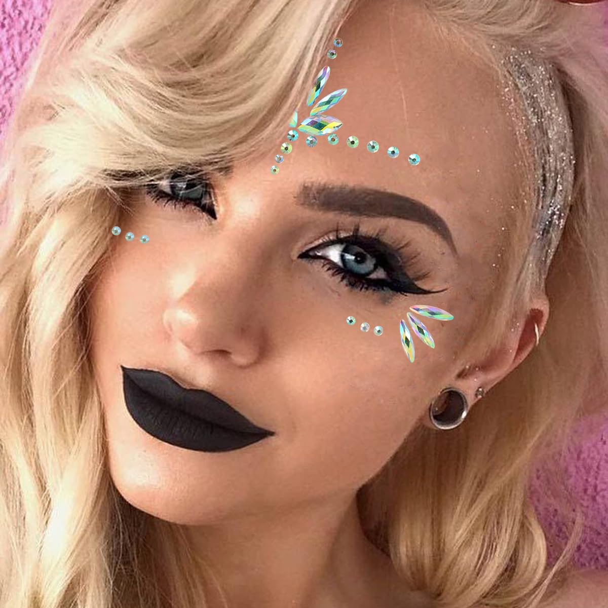 Mermaid Face Gems Stick Jewels for Women Cosplay Mermaid Halloween Club Eye Face Gems Makeup Stickers on Rave Party Gift for Kids Eye Face Jewels Temporary Tattoos Festival Concert Dress-up