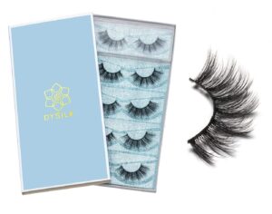 dysilk lashes false eyelashes - eye lashes mink lashes 5 pairs 6d lashes pack fluffy lashes fake eye lashes natural look wispy eyelashes strip lash faux false eyelashes extensions kit | 001-15mm