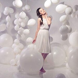 5PCS Big White Balloons Giant 36 Inch Large White Balloons Jumbo White Balloons for Birthday Wedding Baby Shower Carnival Party New Year's Day Decorations Supplies