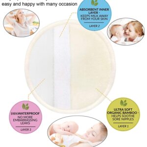 PINOWU Reusable Nursing Pads (10 Pack) for Breastfeeding Moms - 4.7 inch Washable Breastfeeding Nipple Pad for Maternity with Laundry Bag