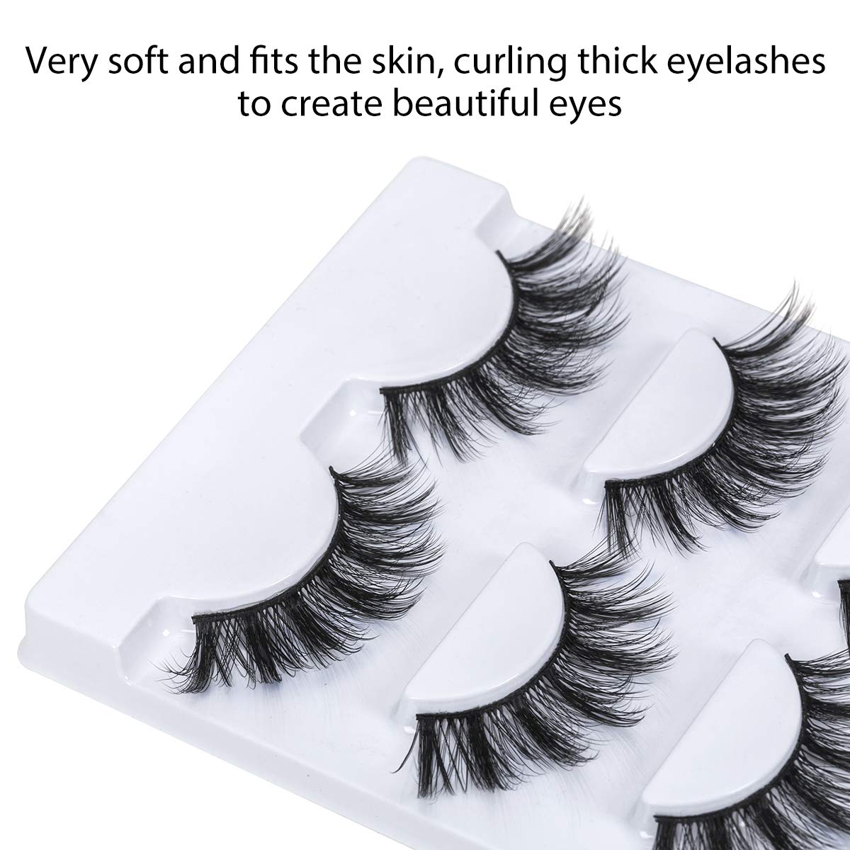 DYSILK Eyelashes Mink Lashes Fluffy- Cat Eye Lashes 3 Pairs 6D Mink Lashes Wispy Eyelashes Lashes That Look Like Extensions Lashes Set Reusable Lashes Pack Eye Lashes |001-0.7 inch