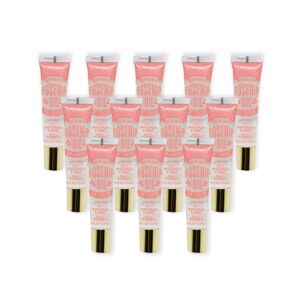 kiss broadway clear lip gloss 0.47oz/14ml 12pcs (rosehip oil)