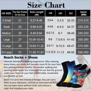 RANDY SUN Womens and Mens Barefoot Quick-Dry Socks, Not Waterproof Sand Shoes for Sim Racing Beach Swim Surf Yoga Jogging Aerobics Exercise(1 Pair Black Ankle L)