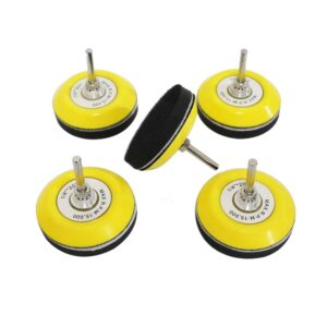 3 inch (75mm) hook and loop sanding pad for sanding discs with 1/4 inches shank drill attachment and soft foam layer buffering pad, 5 packs