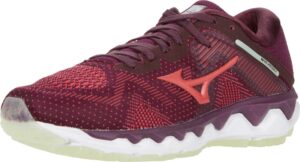 mizuno women's horizon 4 running shoe, mauve wine-cayenne, 8