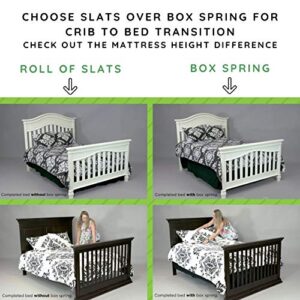 CC KITS Set of Eight (8) 53 3/4 Inch Full/Double Size Solid Wood Support Bed Slats｜Use Crib Conversion Kits｜Platform Frame for Mattress｜Bunkie Board, Box Spring or Foundation Replacement Option