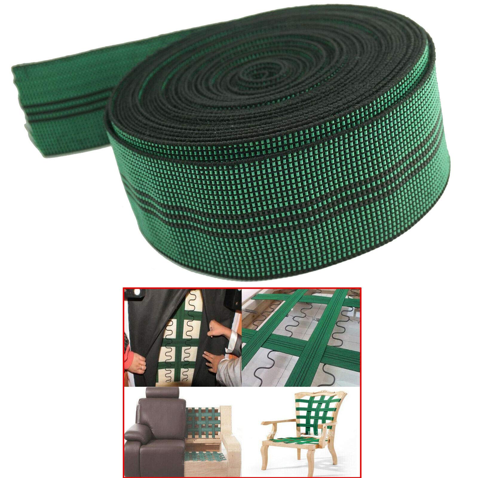 AUXPhome Elastic 10% Stretch Latex Webbing Upholstery Elasticated Band Strap Belt Elastic Spool 2" inches Wide x 20' feet, for Sofa/Couch/Chair Furniture Repair DIY or Replacement