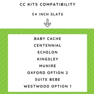 CC KITS Set of Eight (8) 54 Inch Full/Double Size Solid Wood Support Bed Slats｜for Use Crib Conversion Kits｜Platform Frame for Mattress｜Bunkie Board, Box Spring or Foundation Replacement Option